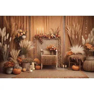 Boho Farm Cowboy Photography Backdrop Bohemia Thathch Autumn Photoz ...