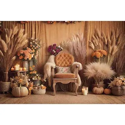 Boho Farm Cowboy Photography Backdrop Bohemia Thathch Autumn Photoz ...