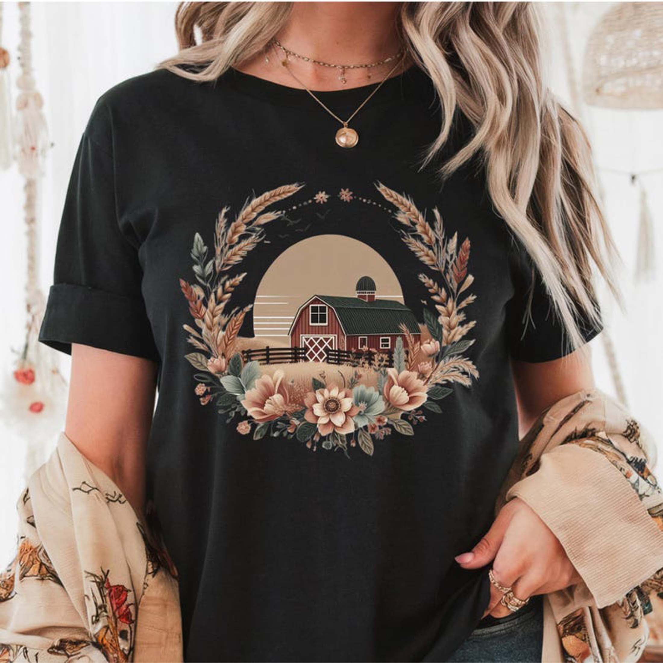 Boho Farm Shirt, Wildflower Farm Shirt, Womens Farm Tee, Comfort Colors ...