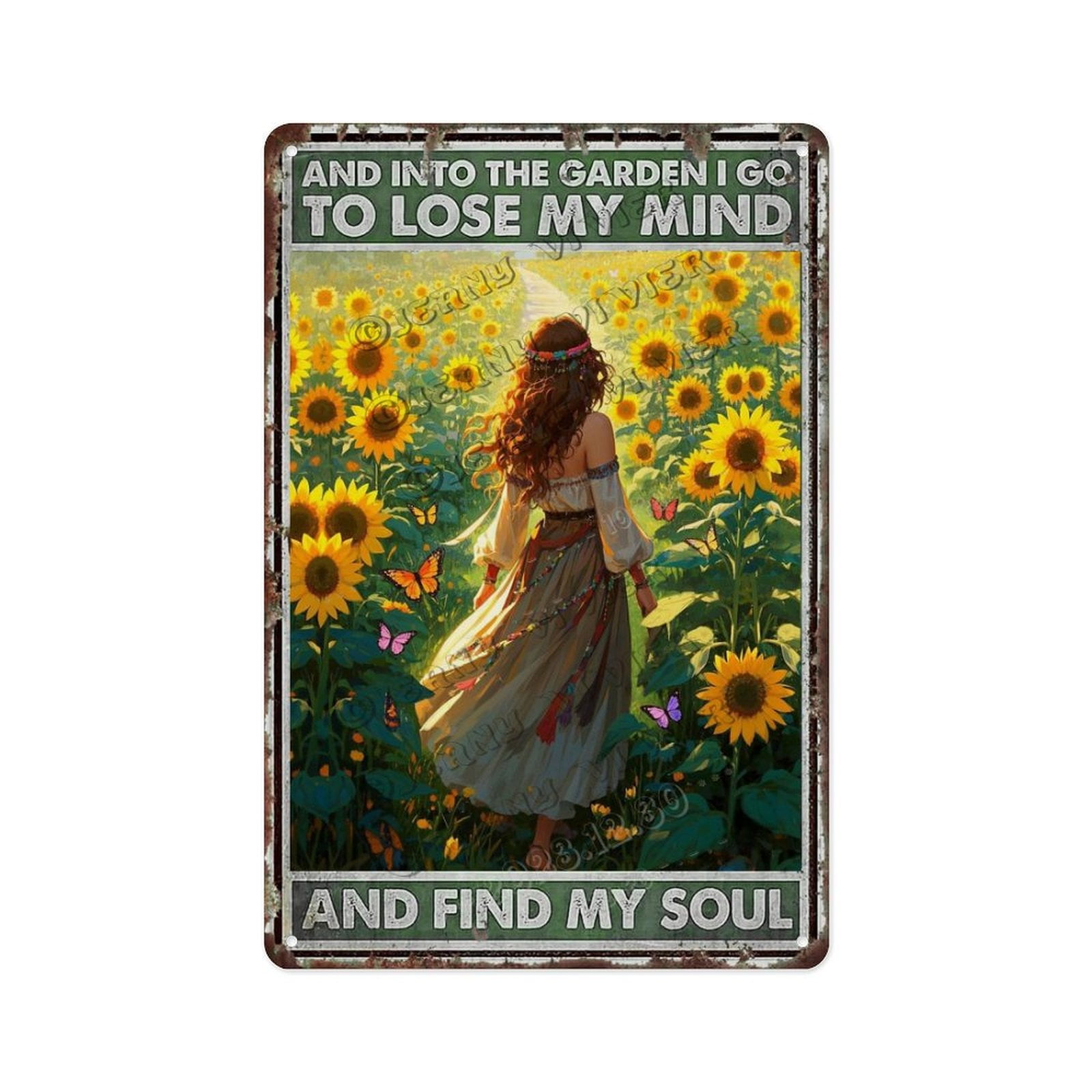 Boho Farmhouse Garden Sign 8x12 Inch – And Into The Garden I Lose My ...