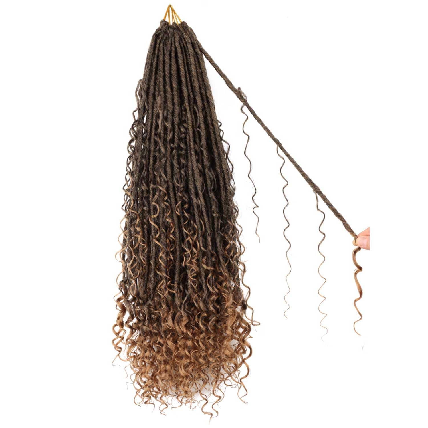 Boho Faux Locs Crochet Hair Pre Looped-24 Inch 8 Packs Goddess locs ...