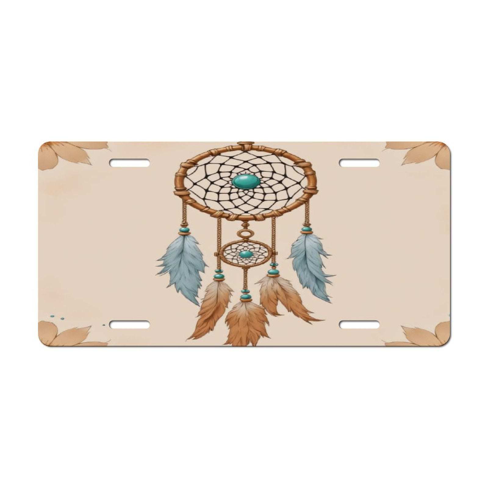 Boho Feather Dreamcatcher Print License Plate Lightweight Aluminum ...