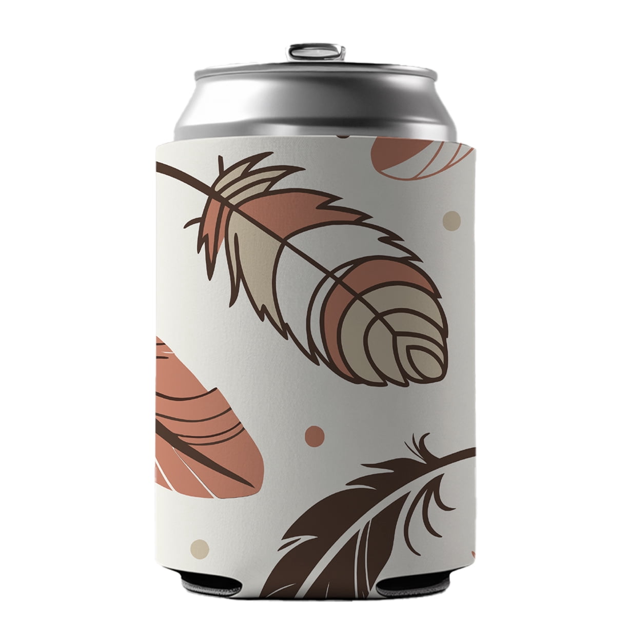 Boho Feathers Drink Beer Soda Insulated Sleeve Holder Can Cooler Hugger ...