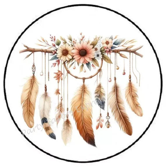 Boho Feathers Sticker Party Favors Sticker Envelope Seals Labels ...