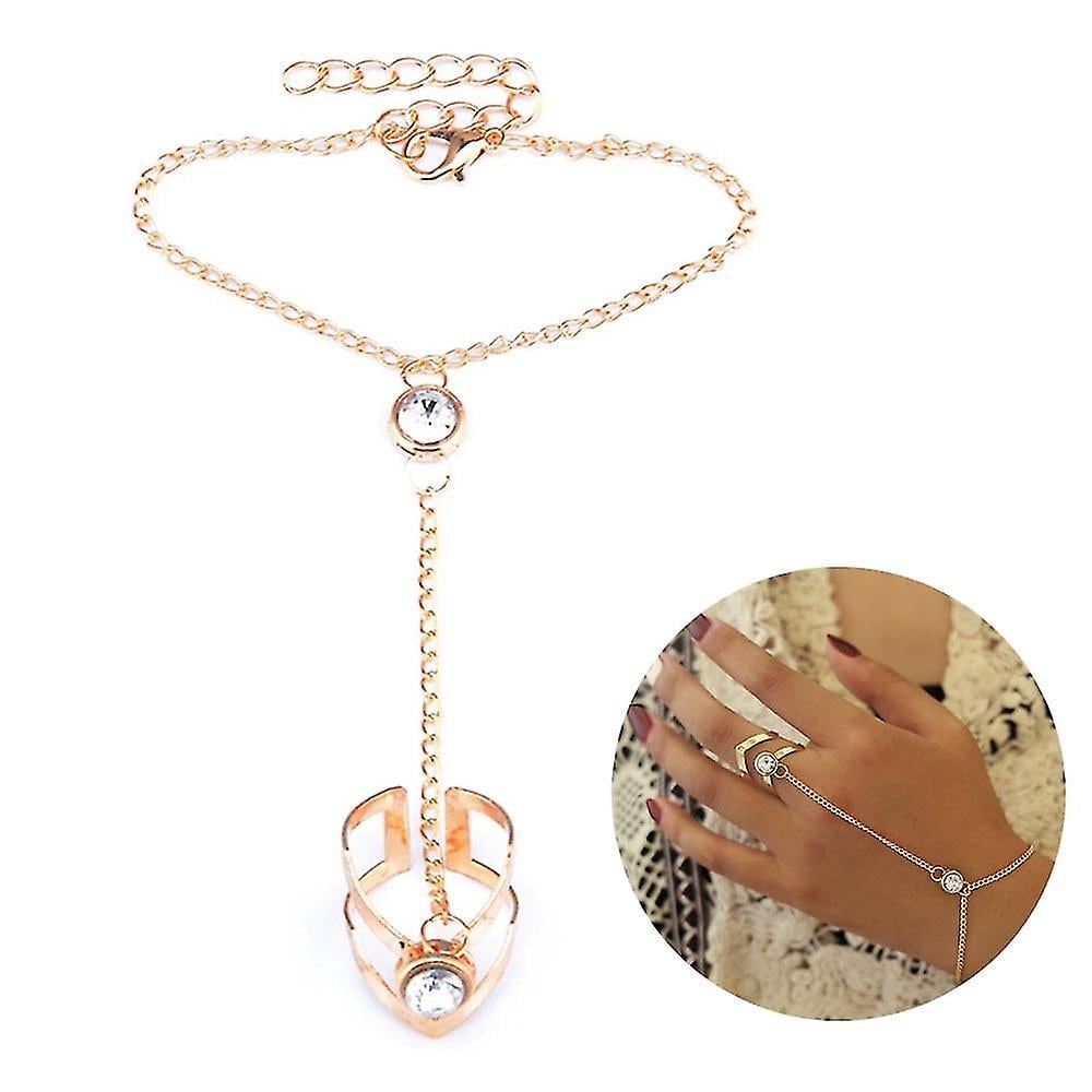 Boho Finger Ring Bracelet Tassel Chain Bracelet Ring Wrist Bracelet ...