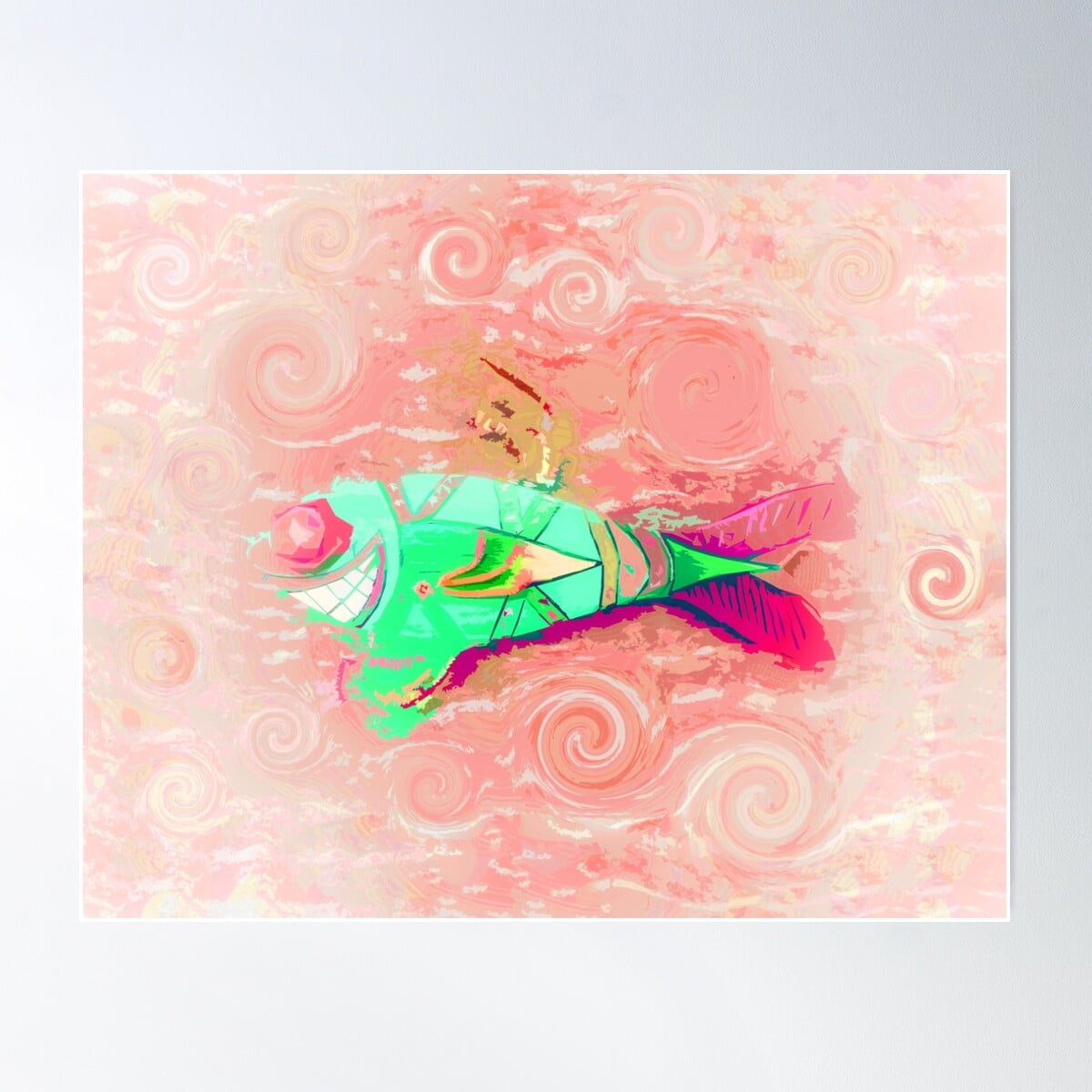 Boho Fish Groovy Hippie Vibes Coastal Boho Style Art Or Dã©Cor 2 Of 2 ...