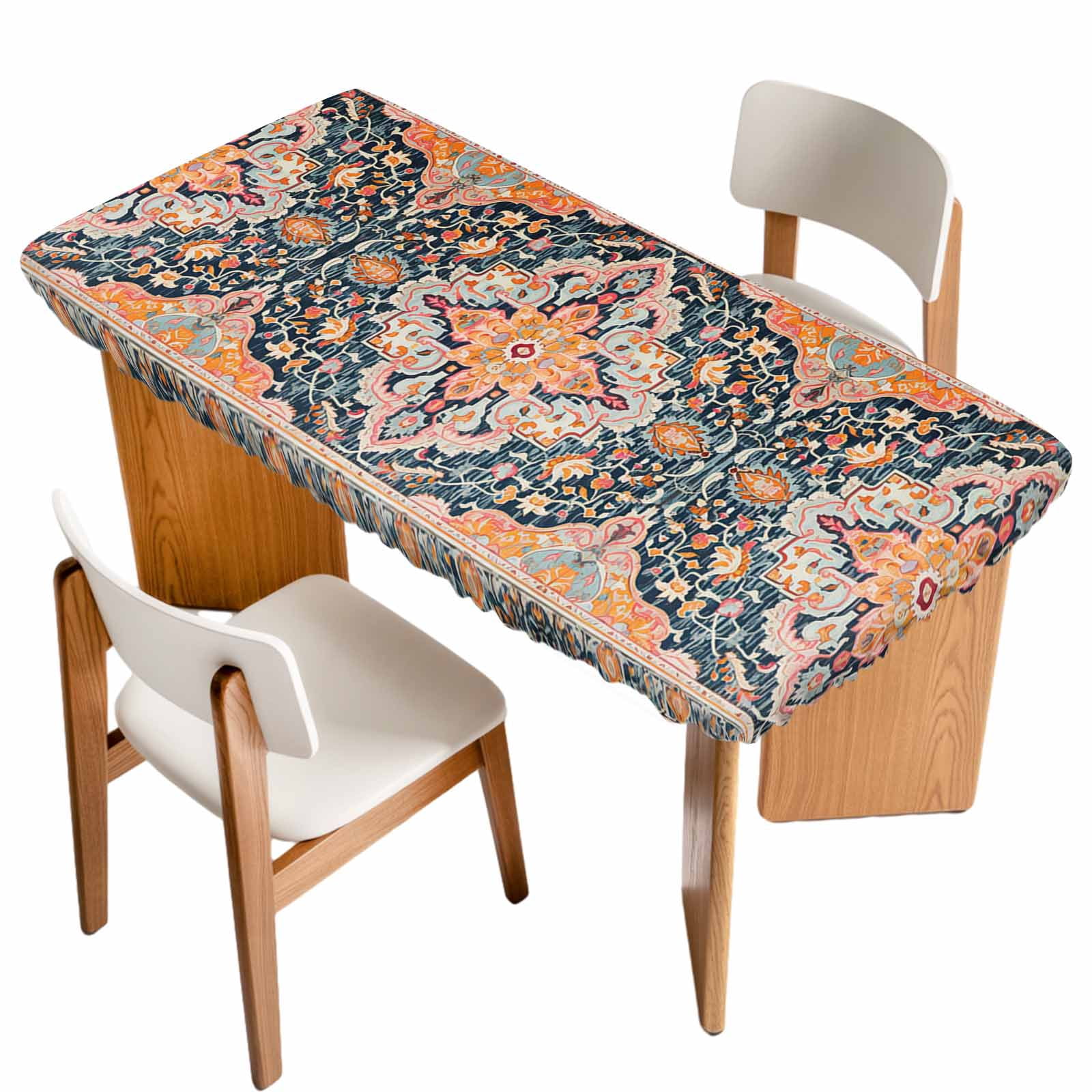 Boho Fitted Rectangle Tablecloth 24" x 36" Vintage Abstract Medallion ...