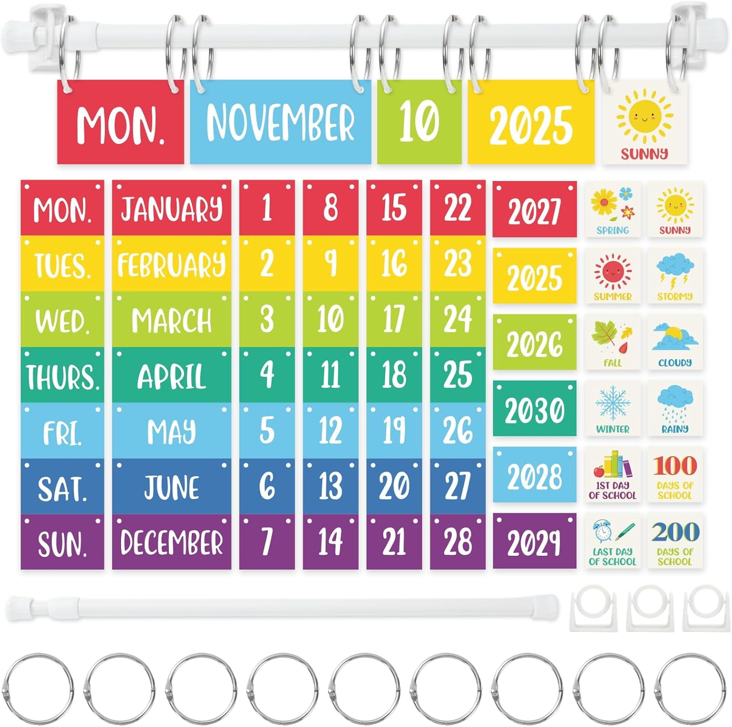 Boho Flip Calendar for Classroom Boho Calendar Bulletin Board Set with ...