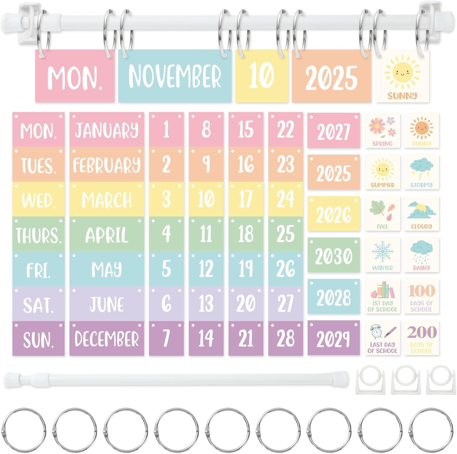 Boho Flip Calendar for Classroom Boho Calendar Bulletin Board Set with ...