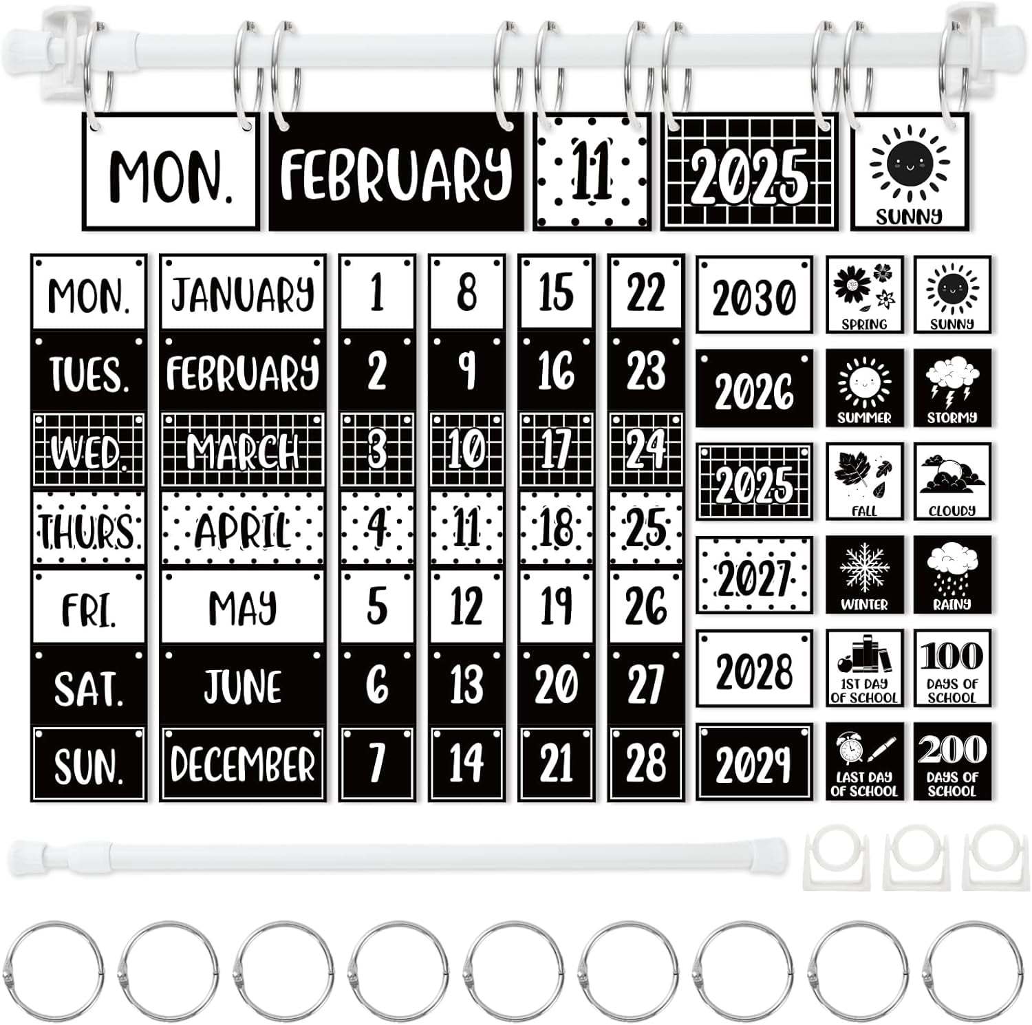 Boho Flip Calendar for Classroom Boho Calendar Bulletin Board Set with ...