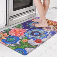 Memory Foam Anti-Fatigue Kitchen Mat, Floral Streets of Old ...