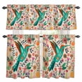 Boho Floral Bird Kitchen Curtains Set for Windows, Leaf Colorful ...