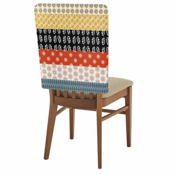Boho Floral Chair Back Covers Set of 2, Paisley Yellow Black Red Blue ...