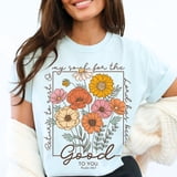 Boho Floral Christian Shirt for Women Bible Verse Tee Colorful Flower ...