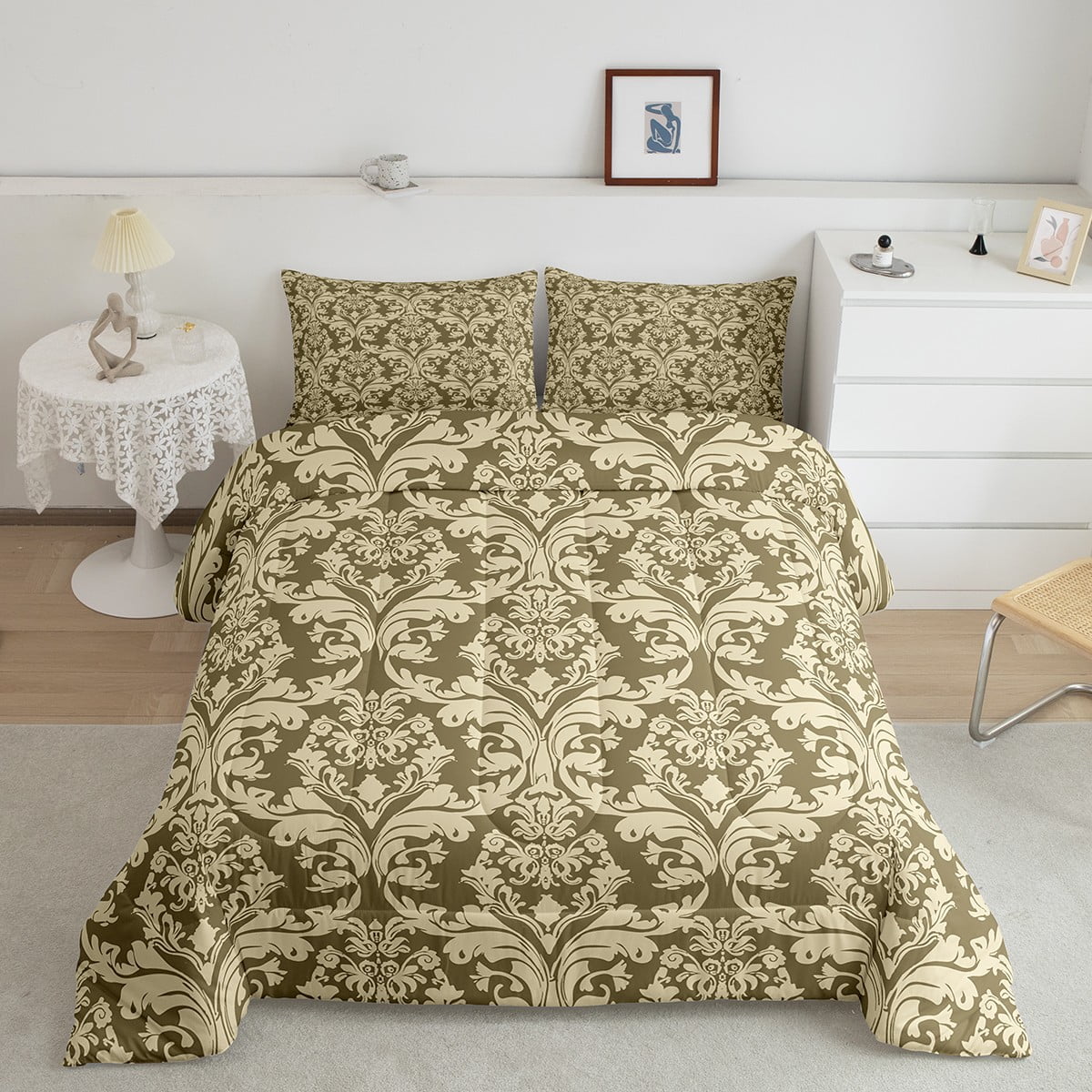 Boho Floral Comforter Set Victorian King Bedding Set,Gothic Paisley ...