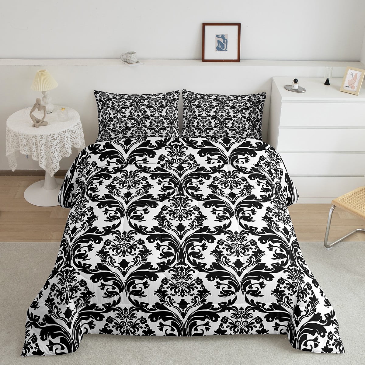 Boho Floral Comforter Set Victorian King Bedding Set,Gothic Paisley ...
