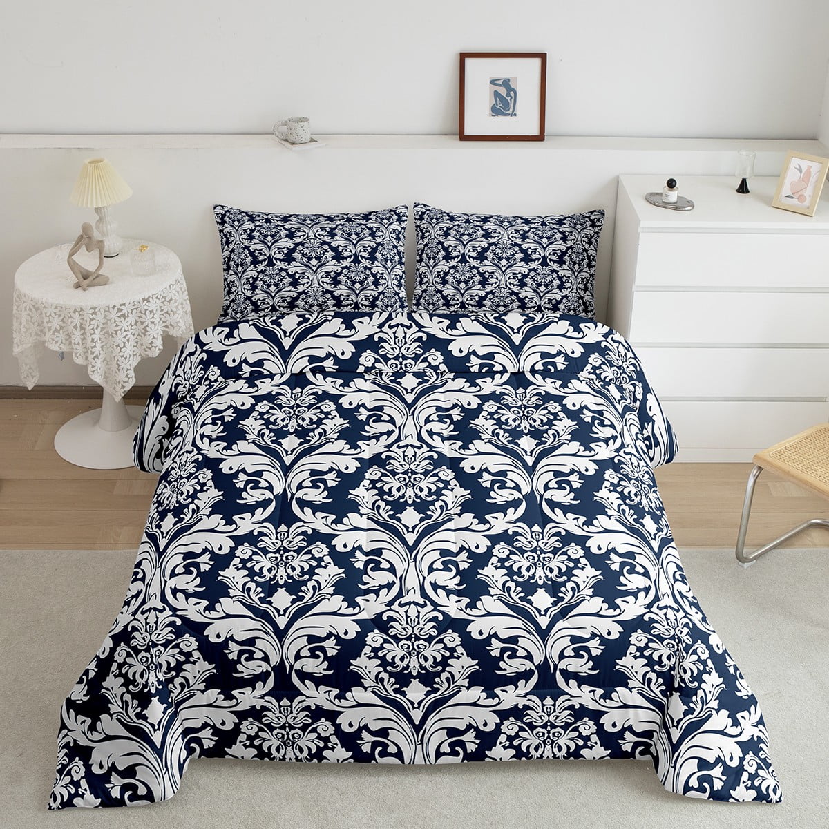 Boho Floral Comforter Set Victorian King Bedding Set,Gothic Paisley ...