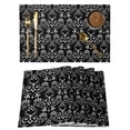 Boho Floral Cotton Linen Placemats Set of 12, Abstract Art Flower ...