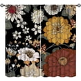Boho Floral Curtains, Traditional Colorful Bohemian Mandala Floral Dark ...