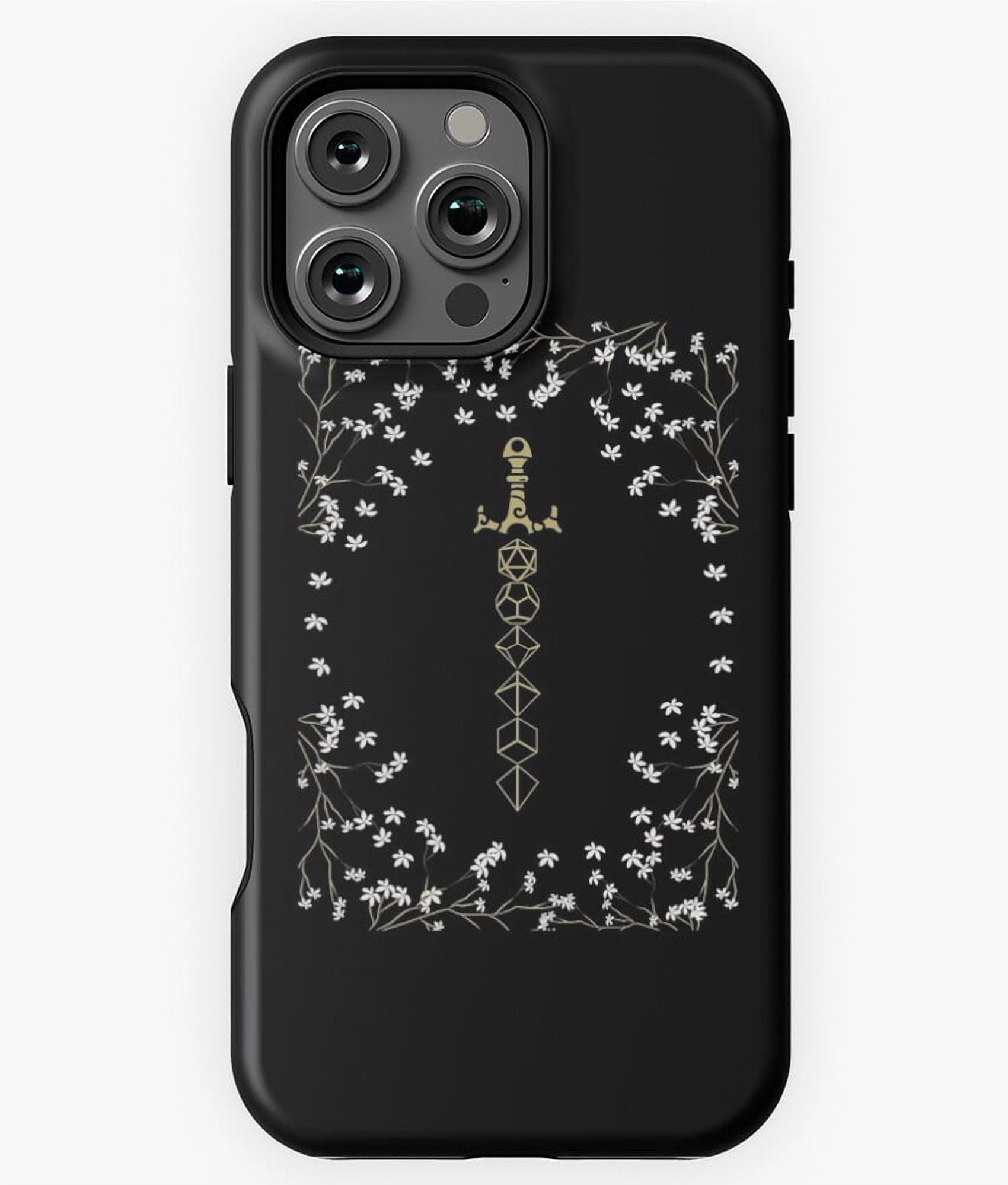 Boho Floral Dice Sword RPG Design N018 Phone Case for iPhone 17 16 15 ...