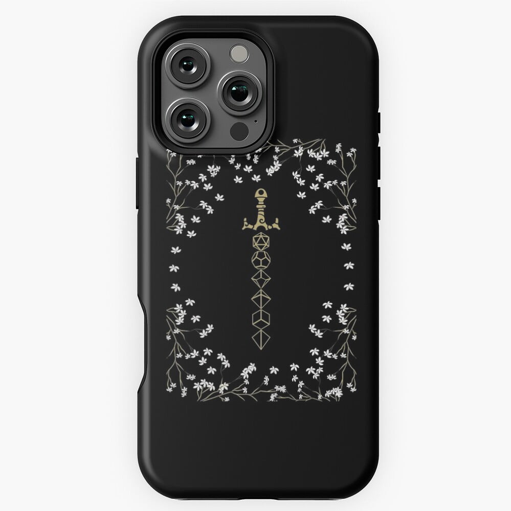 Boho Floral Dice Sword Tabletop RPG Phone Case for iPhone 16 15 14 13 ...