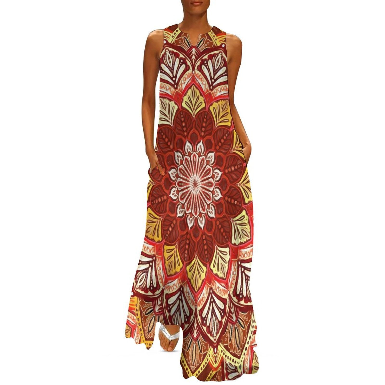 Boho Floral Dress Spring Bohemian Style Hippie Streetwear Bohemia Long ...