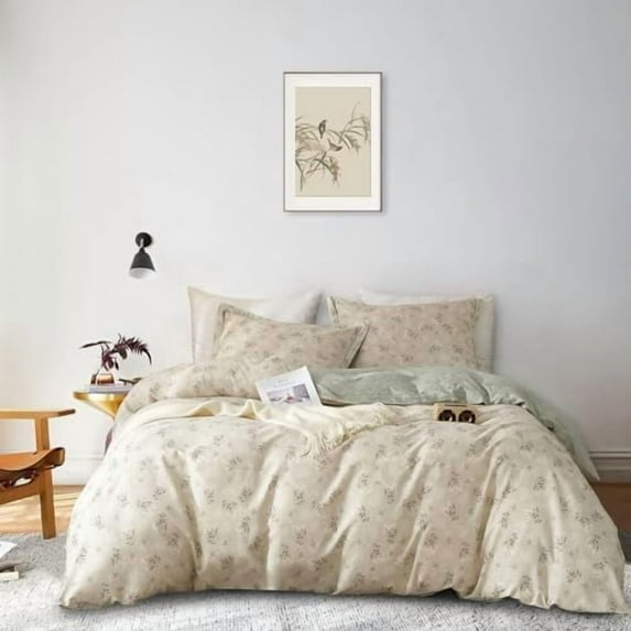 Boho Floral Duvet Cover King Soft Cotton Floral Aesthetic Bedding Set ...