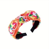 Boho Floral Embroidered Knotted Headband - Stylish Polyester Hair ...