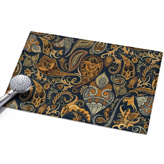Boho Floral Entryway Rug 2x3ft Washable Non Slip Bathroom Rug Low Pile ...