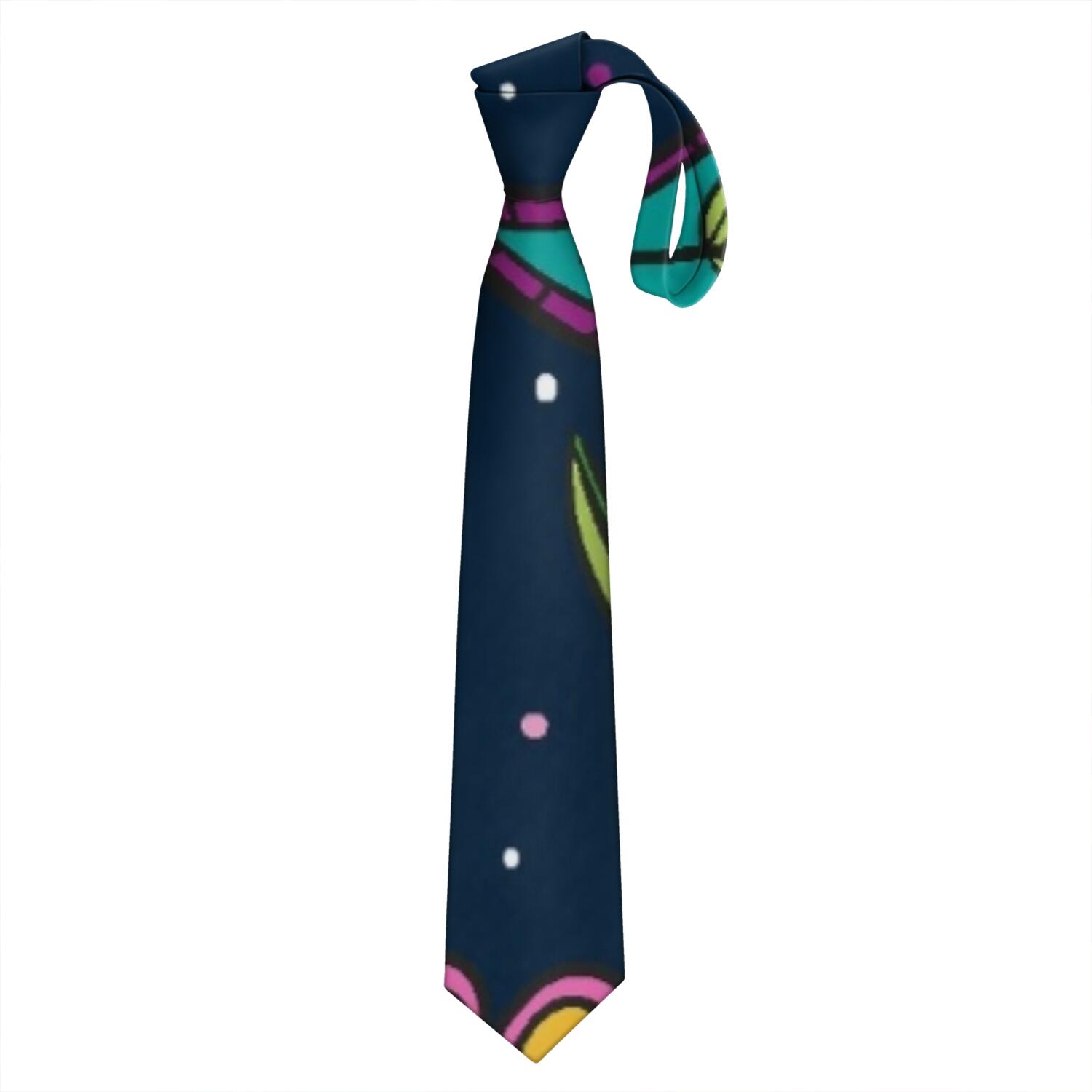 Boho Floral Ethnic Men's Tie - Artistic Retro Pattern, Soft Satin ...