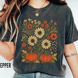 Boho Floral Fall Shirt Thanksgiving Shirt Pumpkin Season Shirt for ...