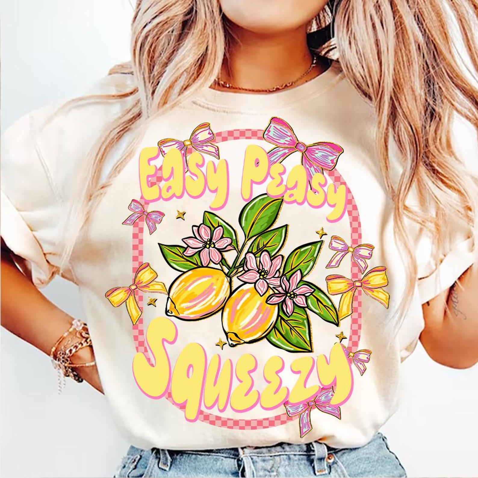 Boho Floral Fancy Lemon T-Shirt, Easy Peasy Lemon Squeezy Shirt, Preppy ...