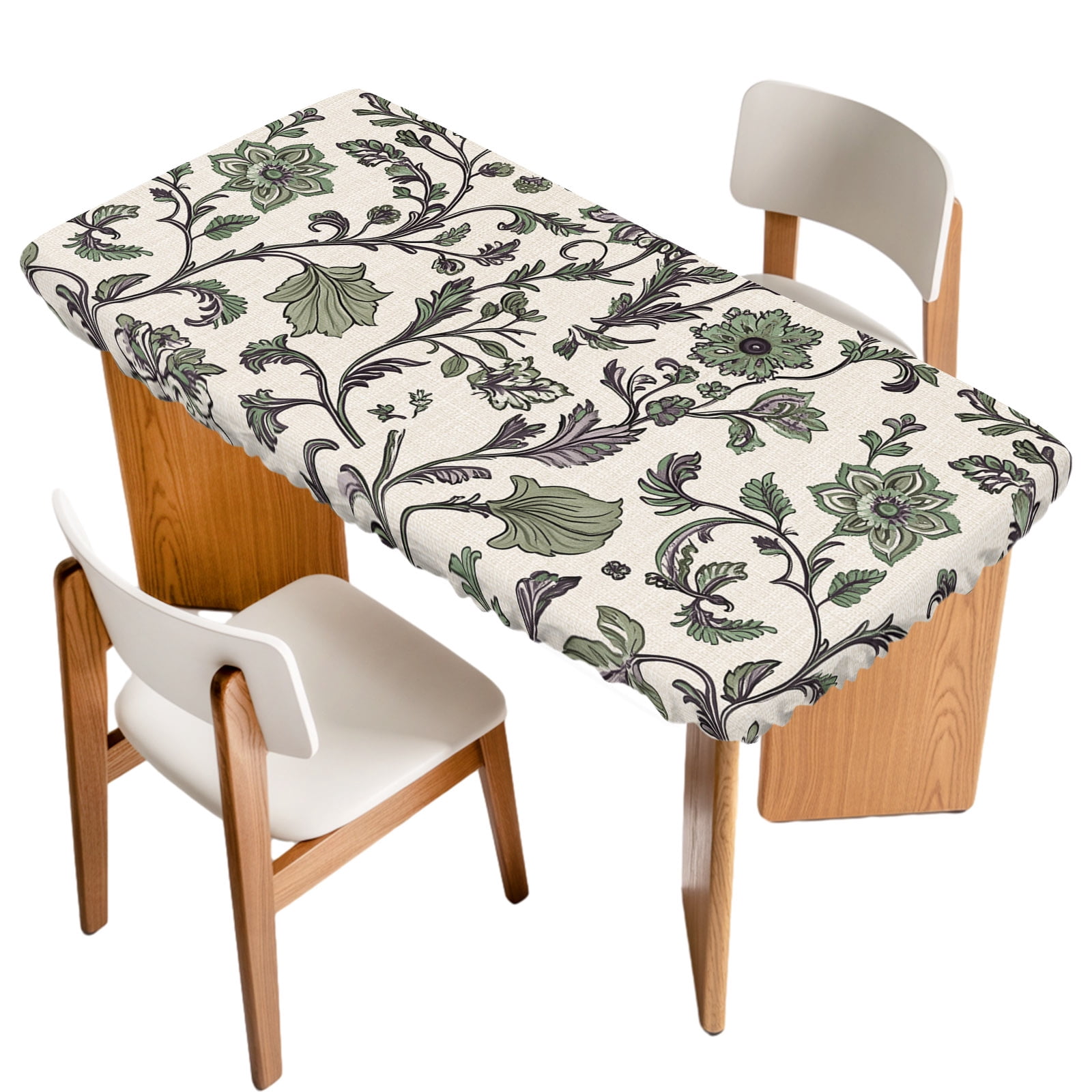 Boho Floral Fitted Rectangle Tablecloth 32" x 72" Vintage Farmhouse ...