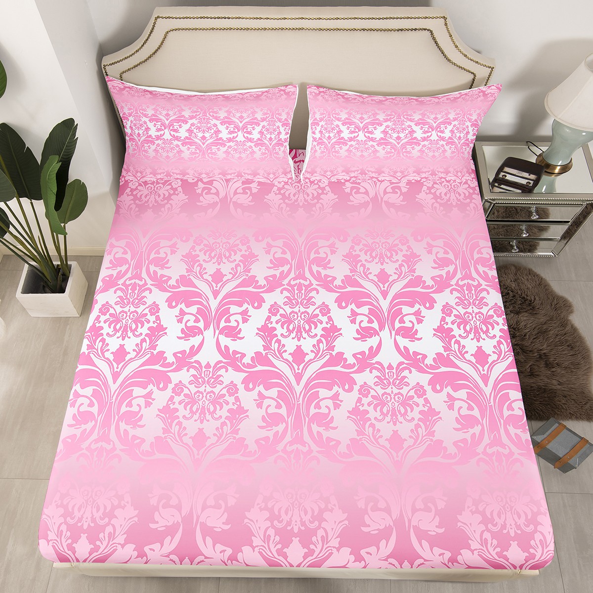 Boho Floral Fitted Sheet Victorian Queen Bed Sheets,Gothic Paisley ...