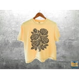 Boho Floral Graphic Tees For Women Crop Top Boxy Tee 3023CL Tshirt ...