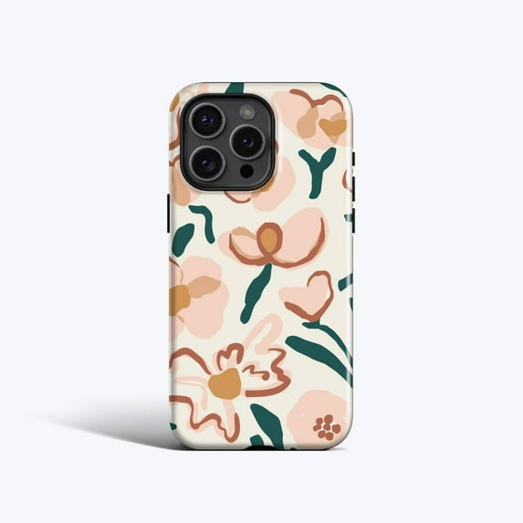 Boho Floral Hand Drawn Flowers Artistic Art iPhone Case 17 16 15 14 13 ...