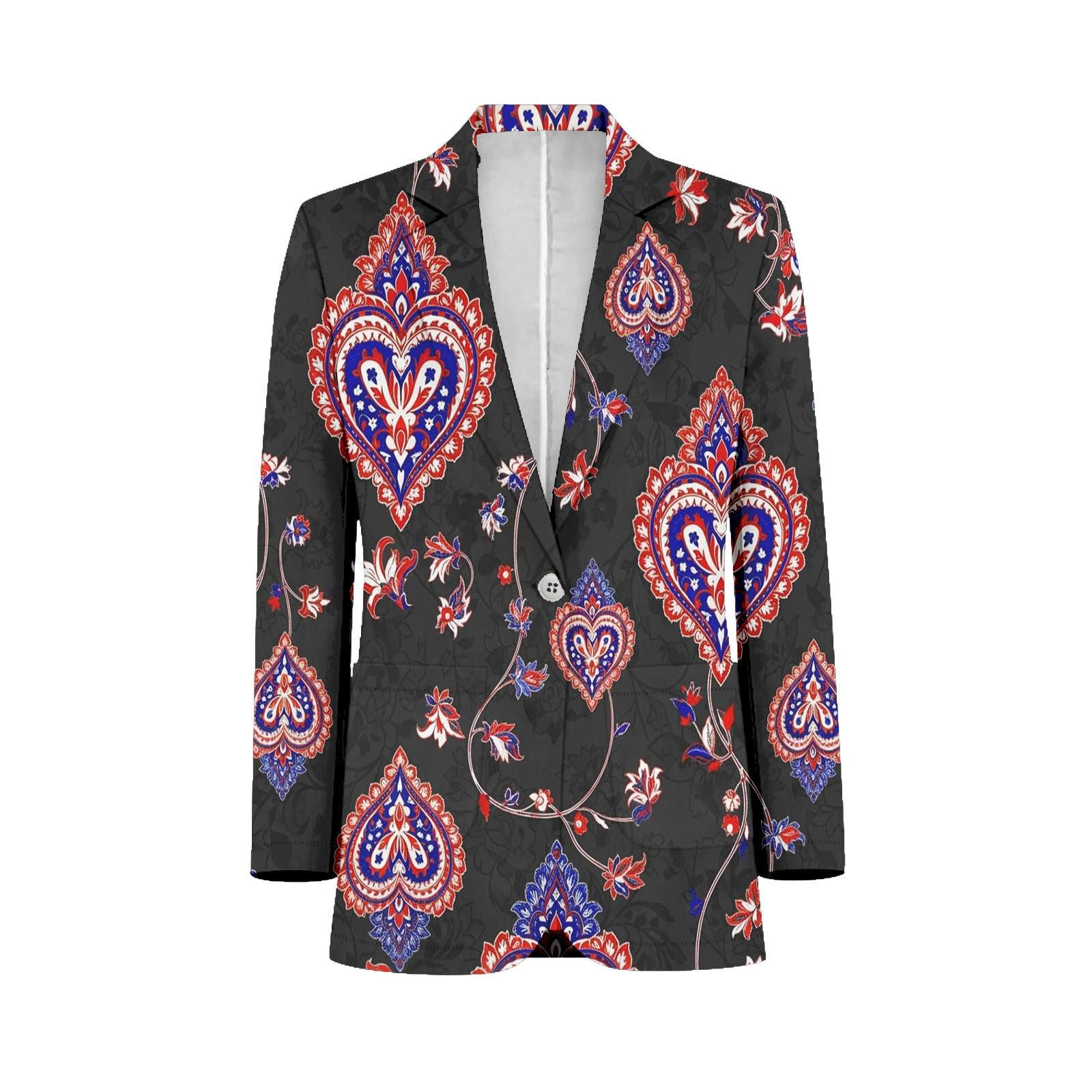 Boho Floral Heart Pattern Customized Men's Suits full man Shawl Collar ...