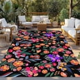 Boho Floral Indoor Outdoor Rugs 4x6 Ft, Colorful Flower Watercolor ...