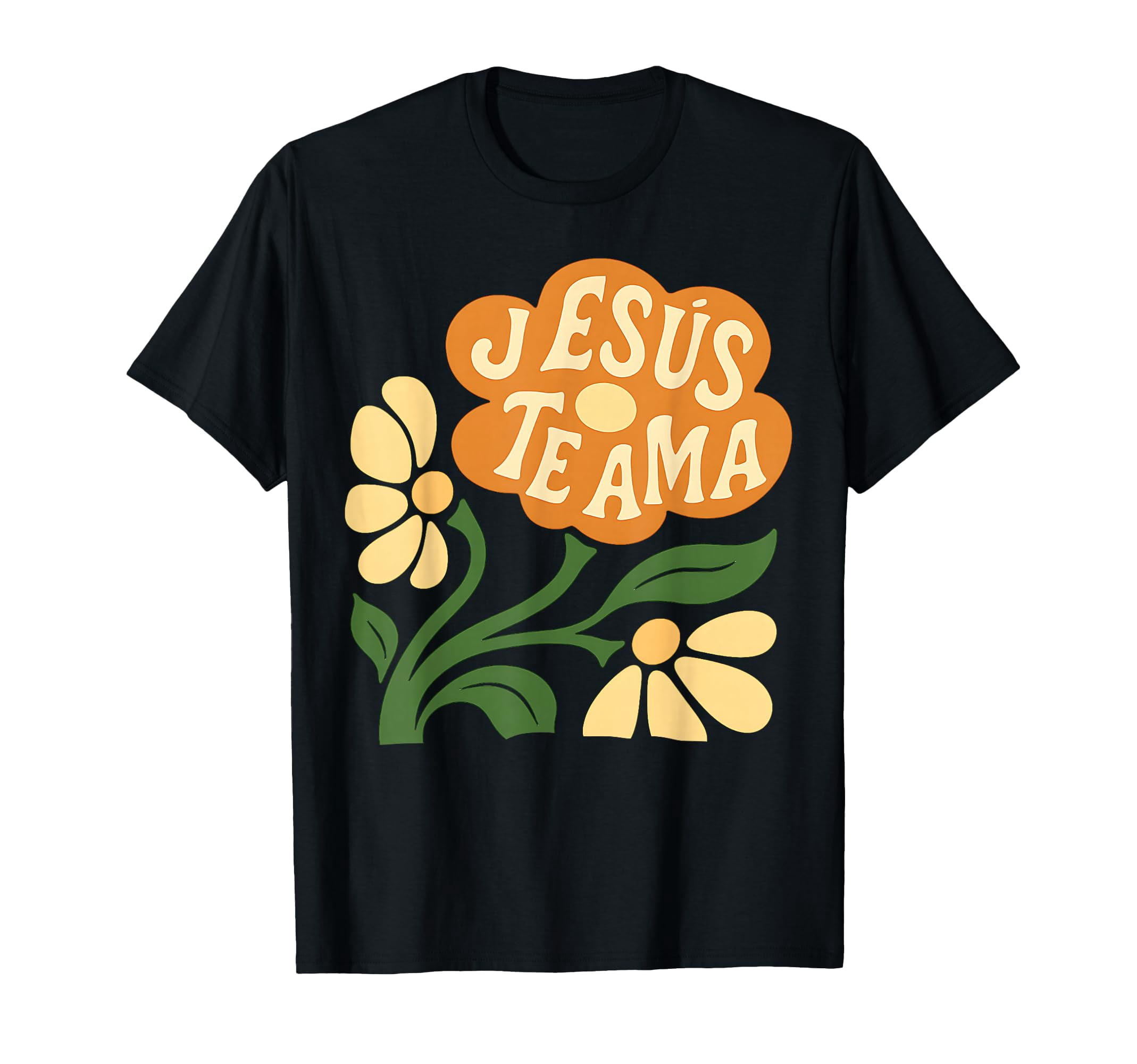 Boho Floral Jesus Te Ama T-Shirt - Inspirational Christian Graphic Tee ...
