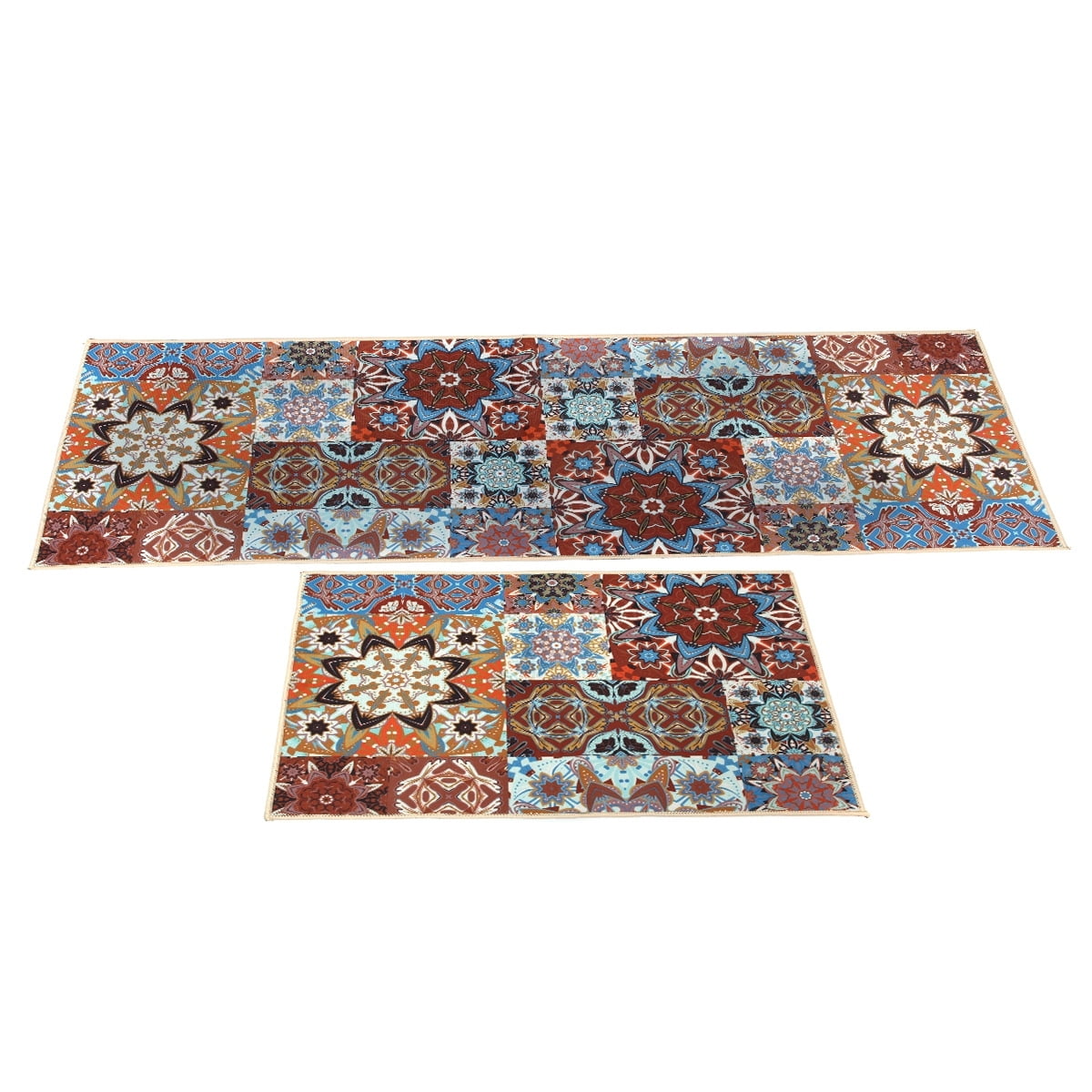 HHENGYISOUL Boho Floral Kitchen Rug Set, Rubber Backed, Washable ...