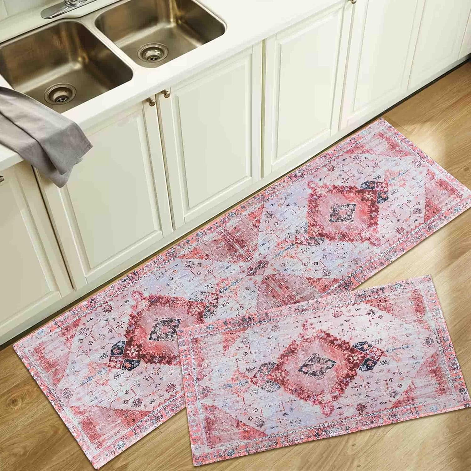 Boho Floral Kitchen Rugs Mats for Floor Bohemian Vintage Flower Kitchen ...