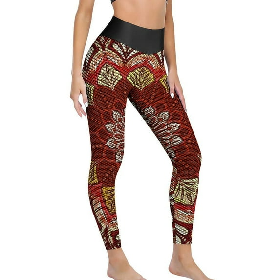 Boho Floral Leggings Watercolor Poppies Work Out Yoga Pants Female Push ...