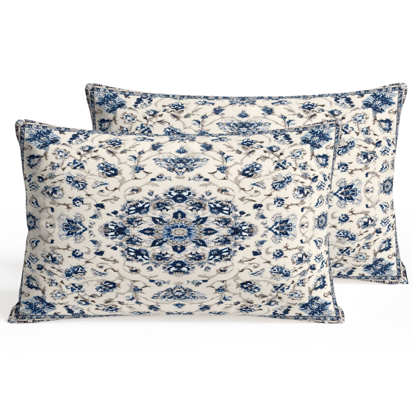 Boho Floral Lumbar Pillow Covers 12 x 20 Inch Pillow Covers Set of 2 ...