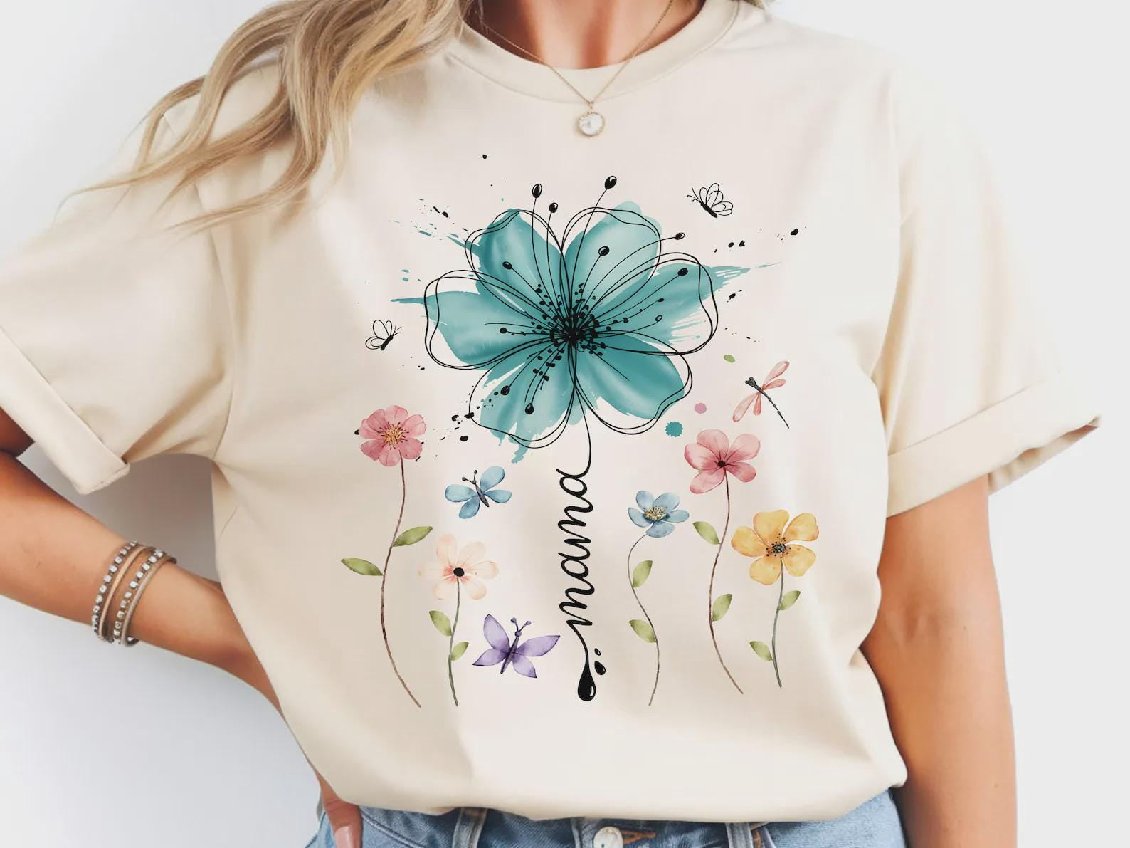 Boho Floral Mama Shirt Mothers Day Gift Trendy Mom Spring Tee Cute Gift ...