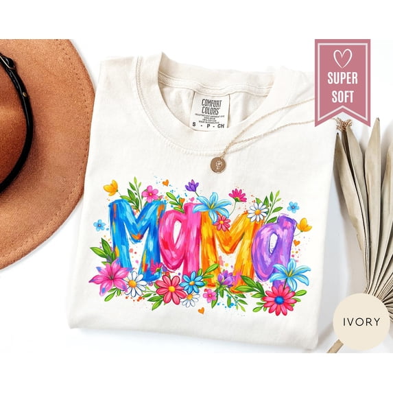 Boho Floral Mama Shirt Mothers Day Gift Trendy Mom Spring Tee Flowers ...