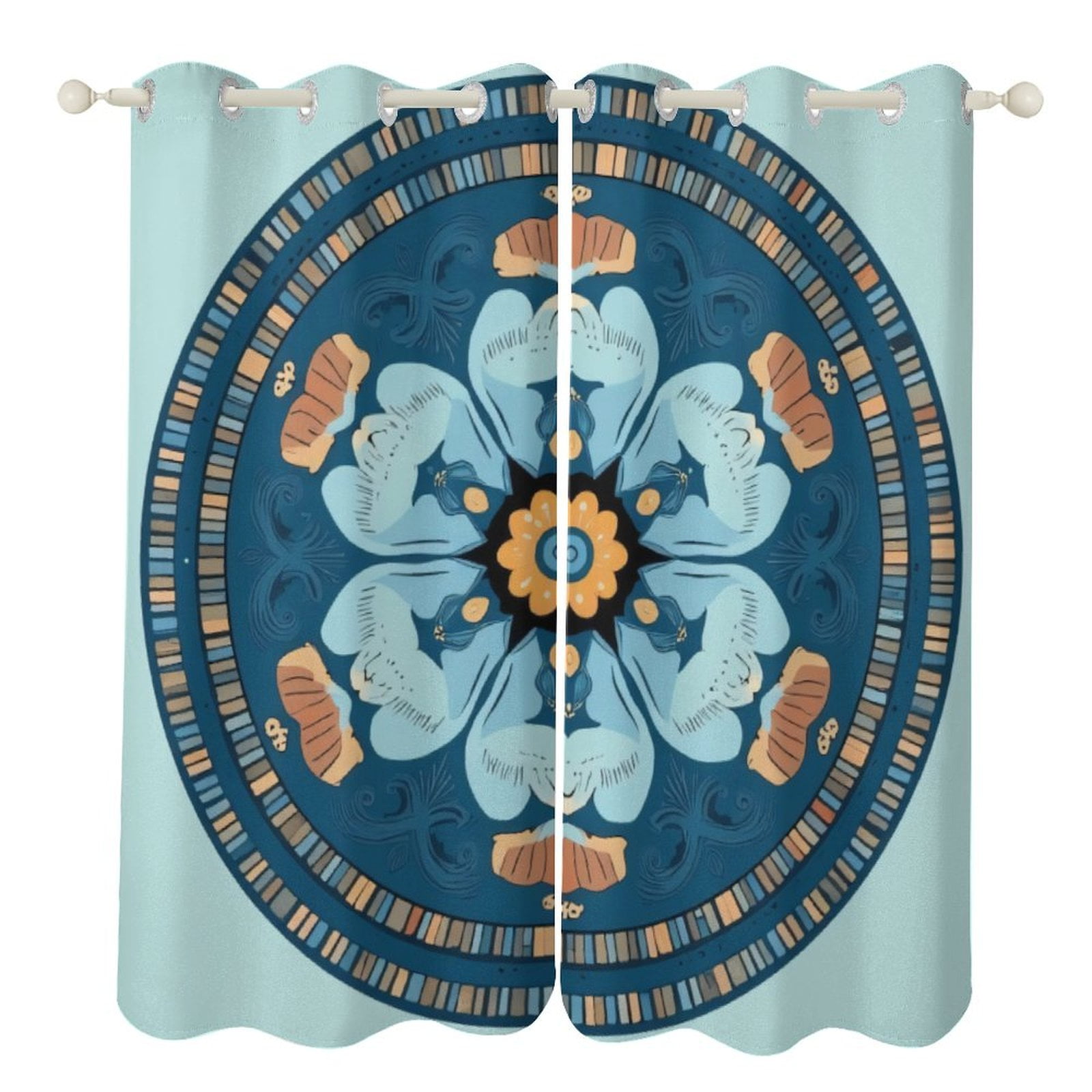 Boho Floral Mandala Art Luxury Window Curtains Blinds for Living Room ...
