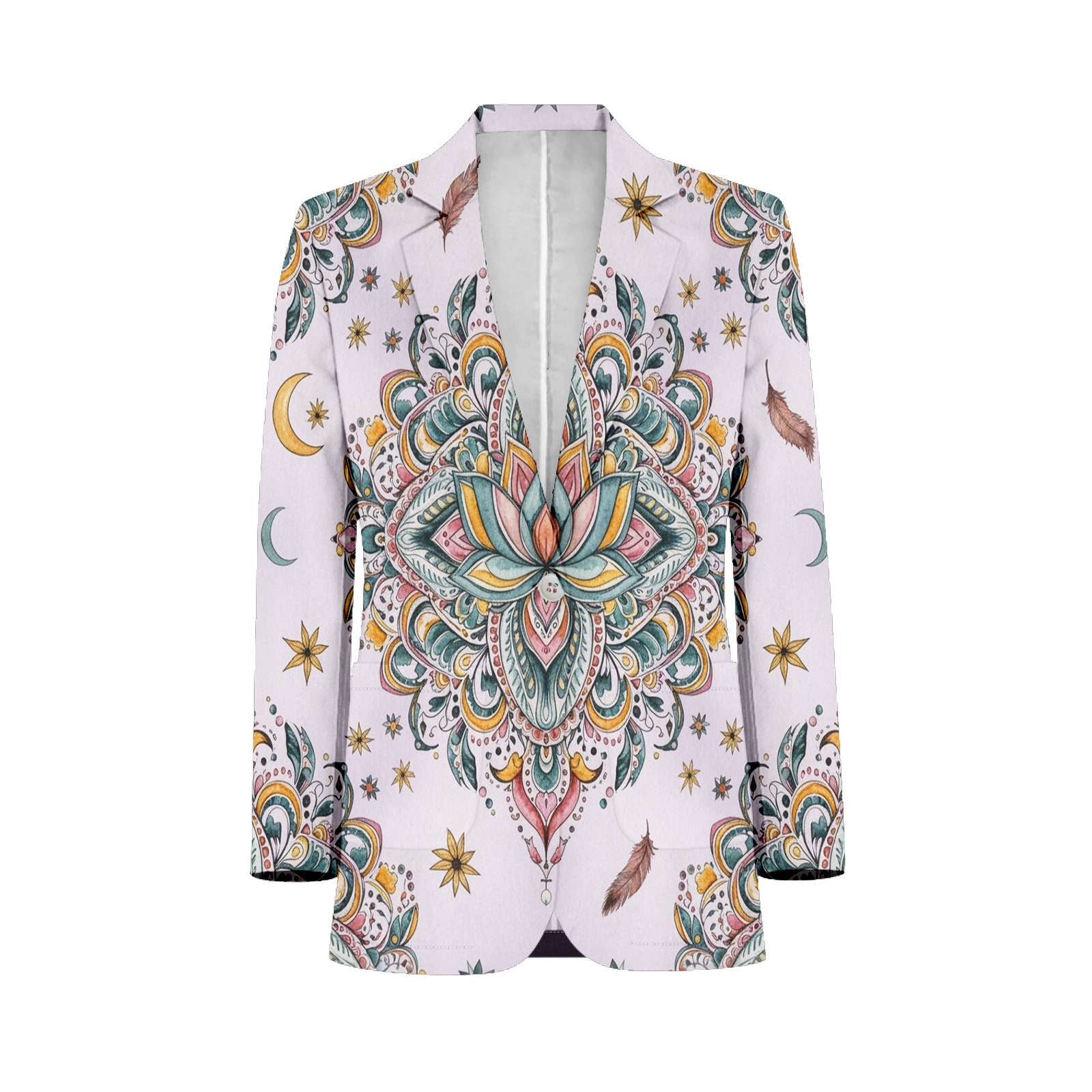 Boho Floral Mandala Art Mens Suits Shawl Collar Slim Fit Suit Mens ...