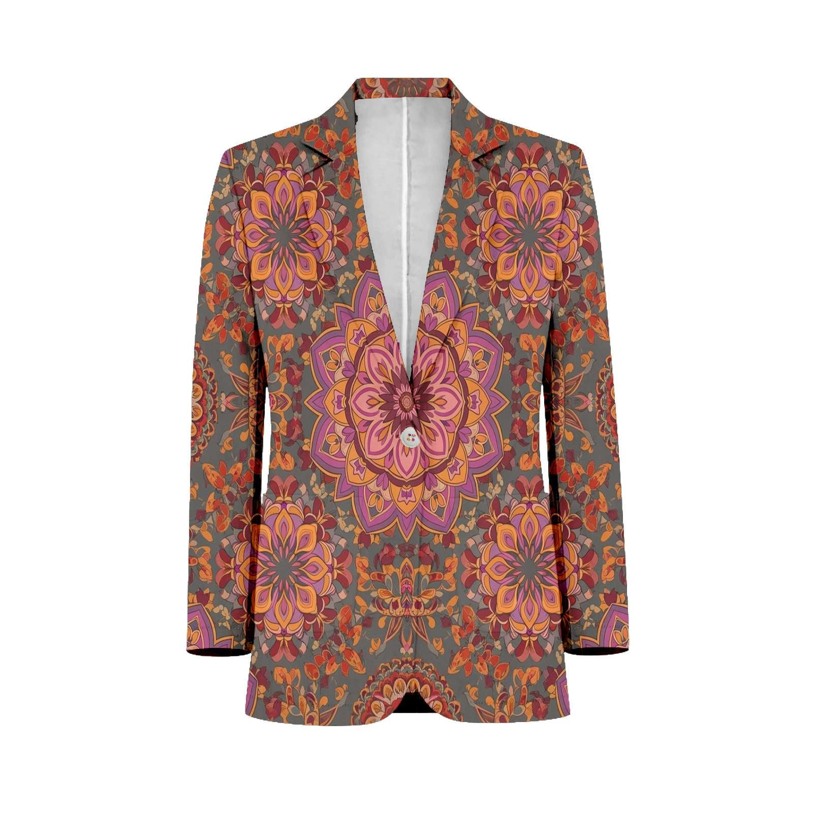 Boho Floral Mandala Pattern Mens Suits Shawl Collar Slim Fit Suit Mens ...