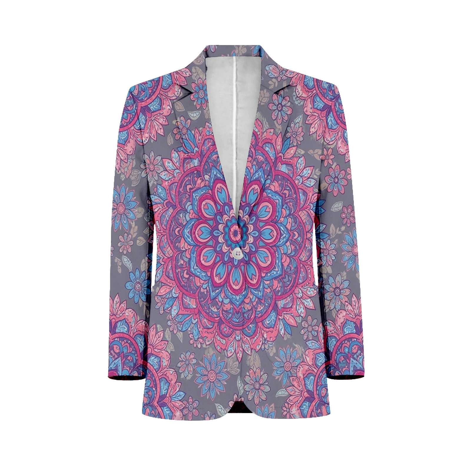 Boho Floral Mandala Print Mens Suits Shawl Collar Slim Fit Suit Mens ...