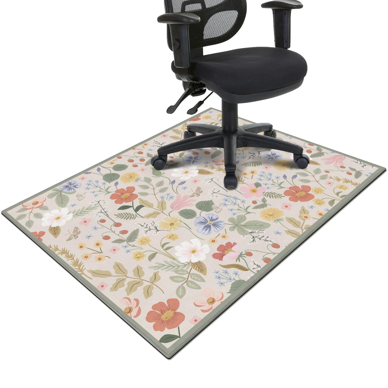 Boho Floral Mat for Rolling Chairs Carpet,Under Desk Non Slip Gaming ...
